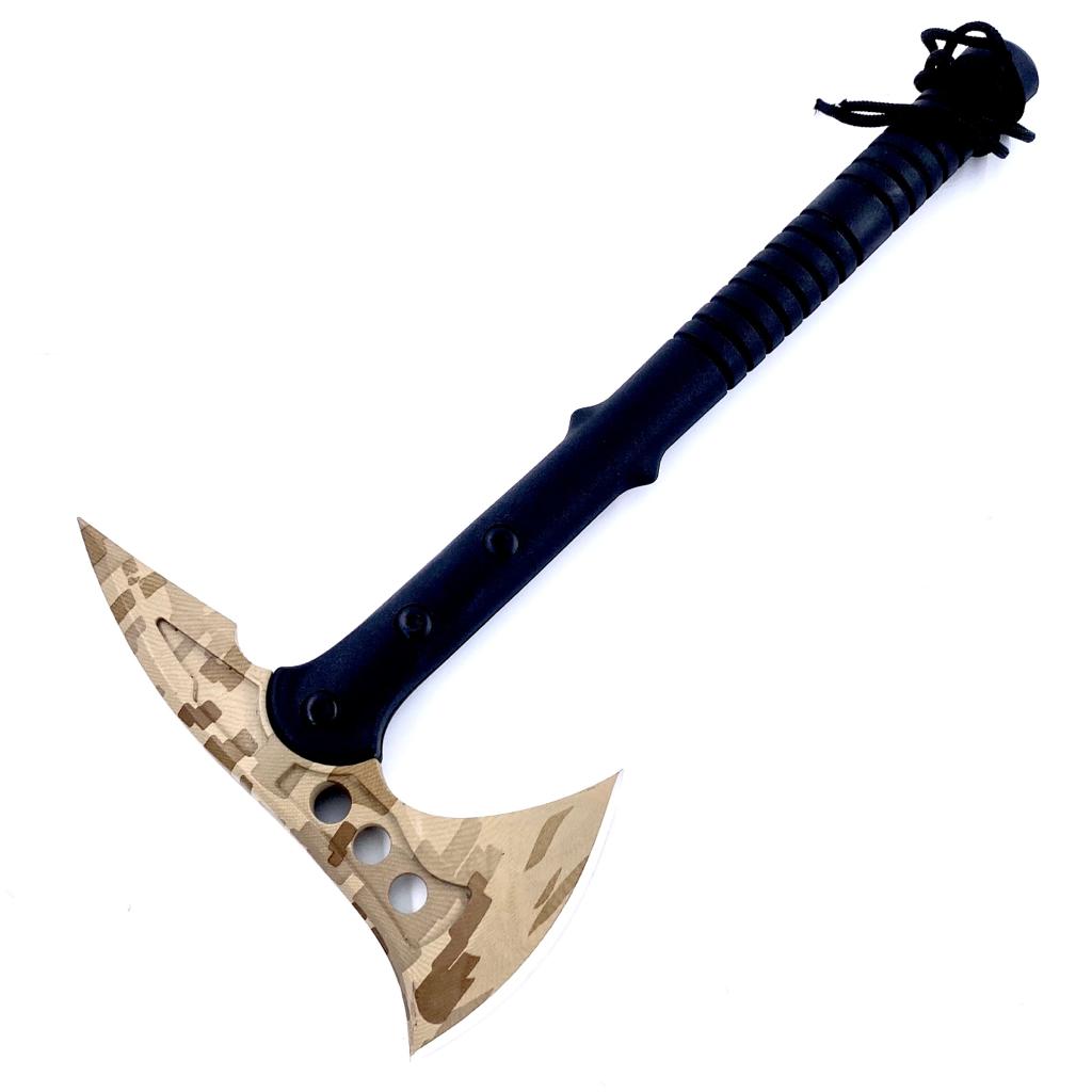 Topor Hunter pentru camping si drumetii, otel 440C, lungime 39 cm, army ...