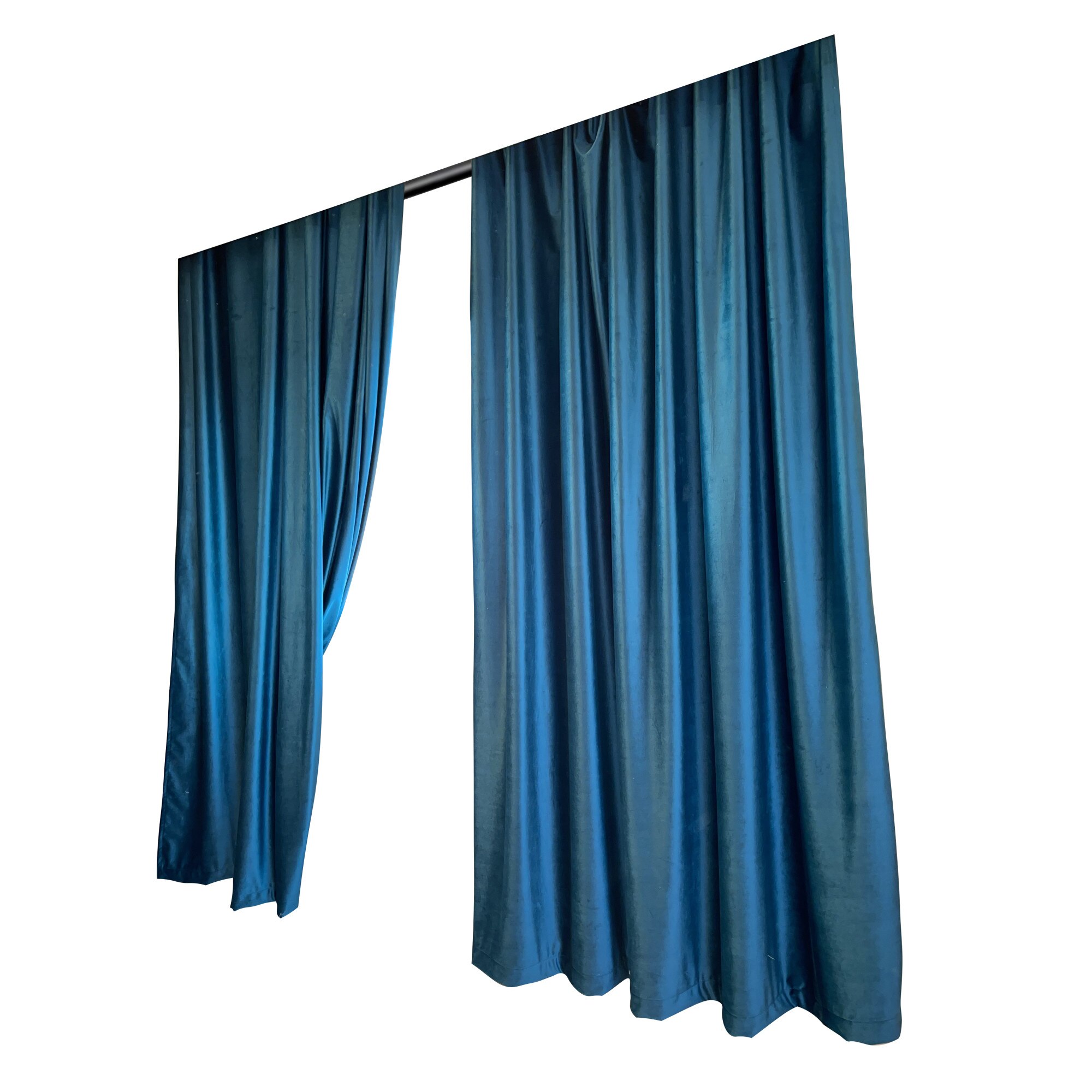 Set doua draperii Catifea Turcoaz Inchis 2x100x225 cm, cu rejansa - eMAG.ro