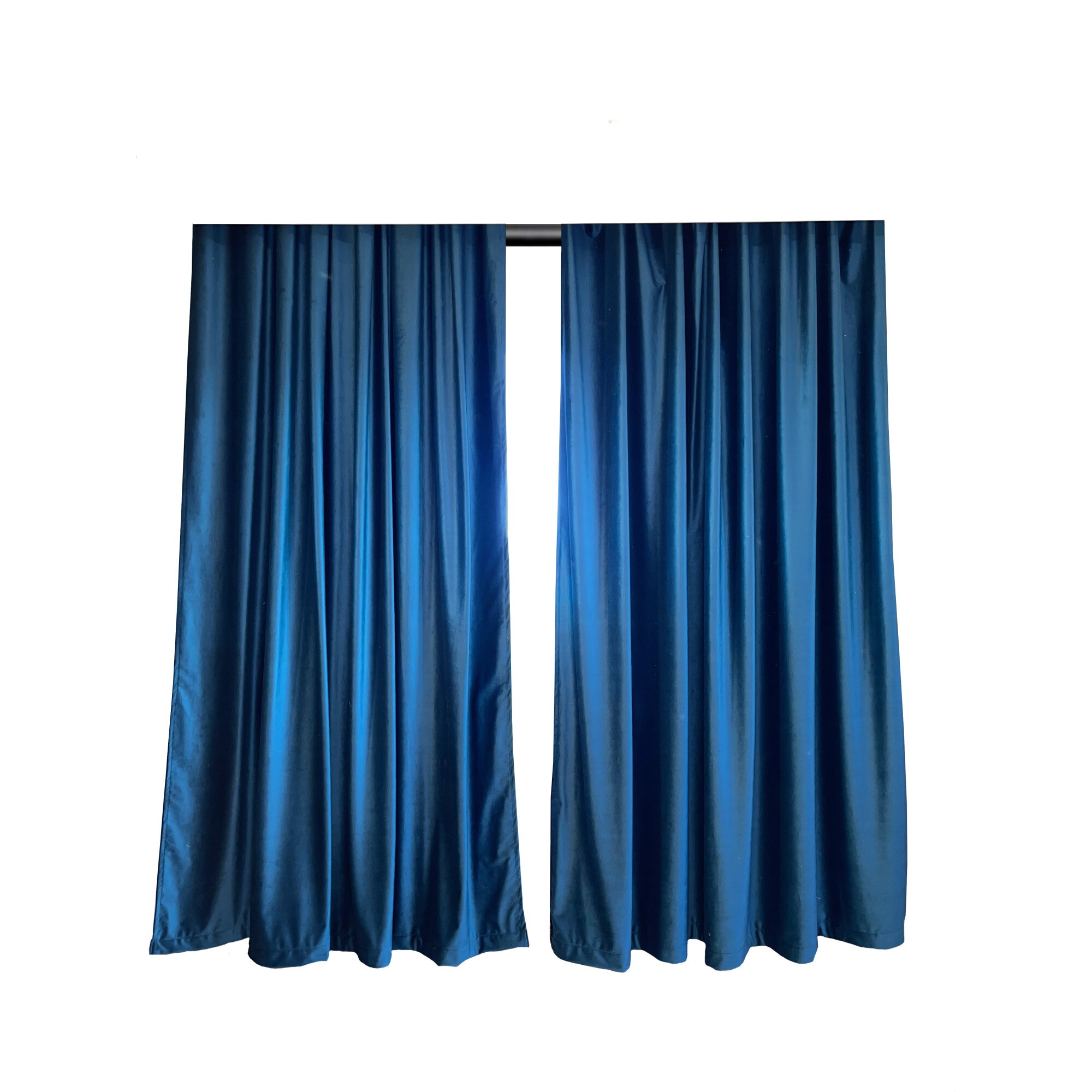 Set doua draperii Catifea Turcoaz Inchis 2x100x225 cm, cu rejansa - eMAG.ro