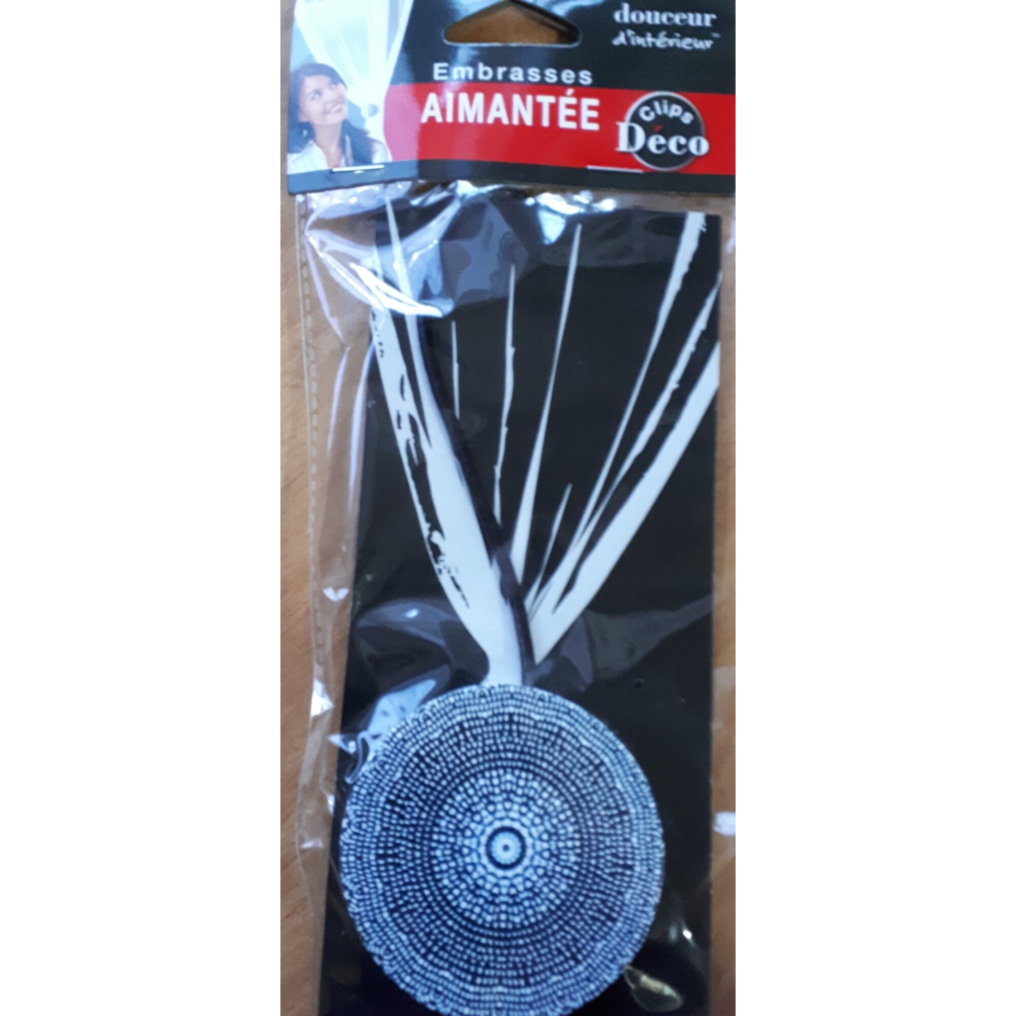 Accesoriu prindere perdea/draperie, 43 x 6 cm ,negru albastrui ,mdf ...