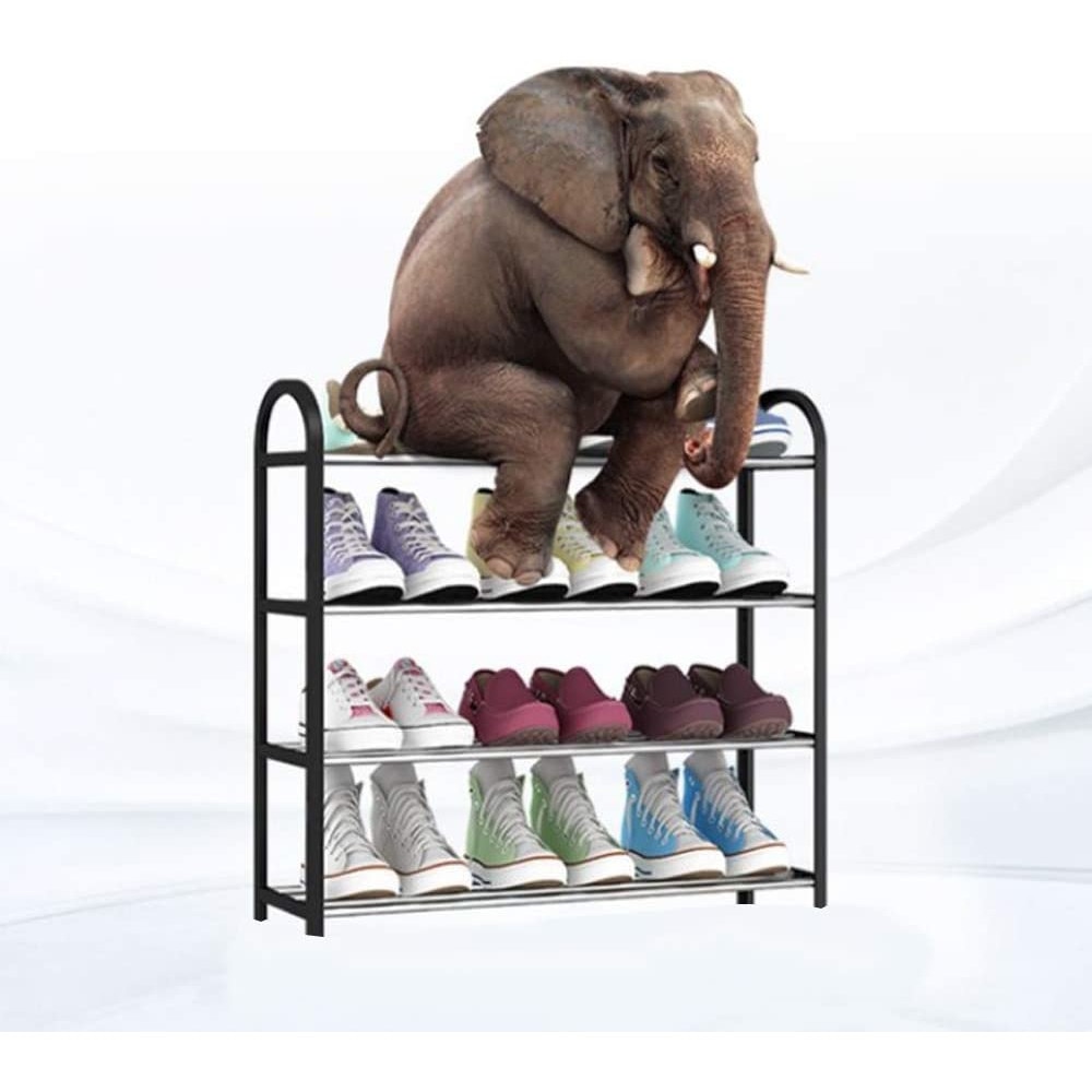 Pantofar cu 4 Rafturi, Usor si Stabil, Design Modern, 58 x 51x 19 cm ...