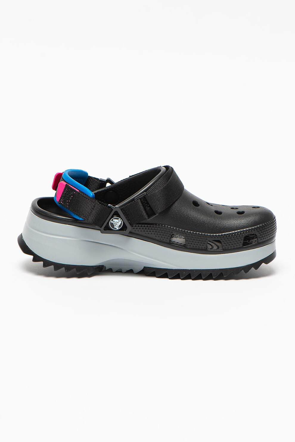 Crocs, Saboti unisex slingback cu calapod lat Classic Hiker, Negru, 36 ...