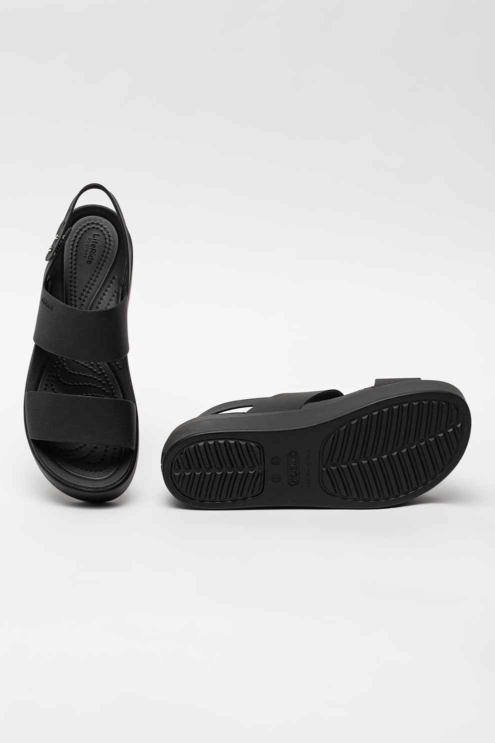 Crocs, Sandale wedge Brooklyn, Negru, 37-38 - eMAG.ro