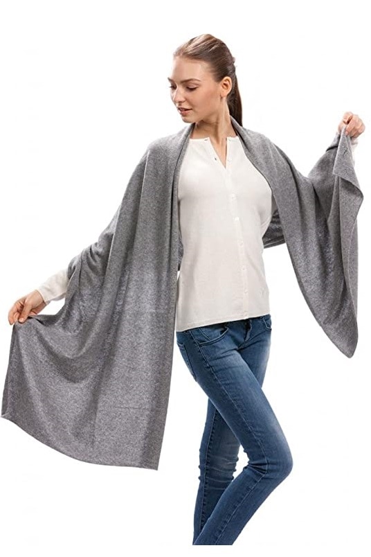 Esarfa dama Citizen Cashmere, Casmir, Gri deschis, 184.9 x 59.9 cm ...