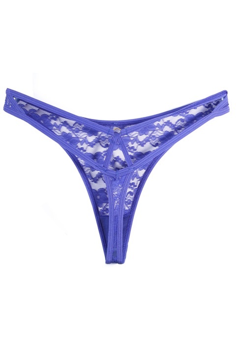 Секси дамски гащички, прашка, дантела, синьо, SM INTL - eMAG.bg