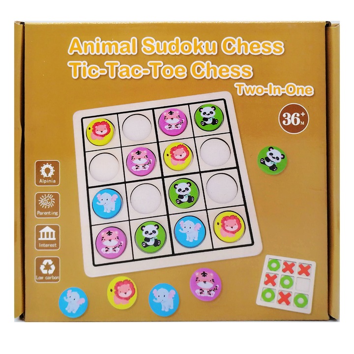 Fa puzzle, Sudoku és Tic-tac-toe, 27 darab - eMAG.hu
