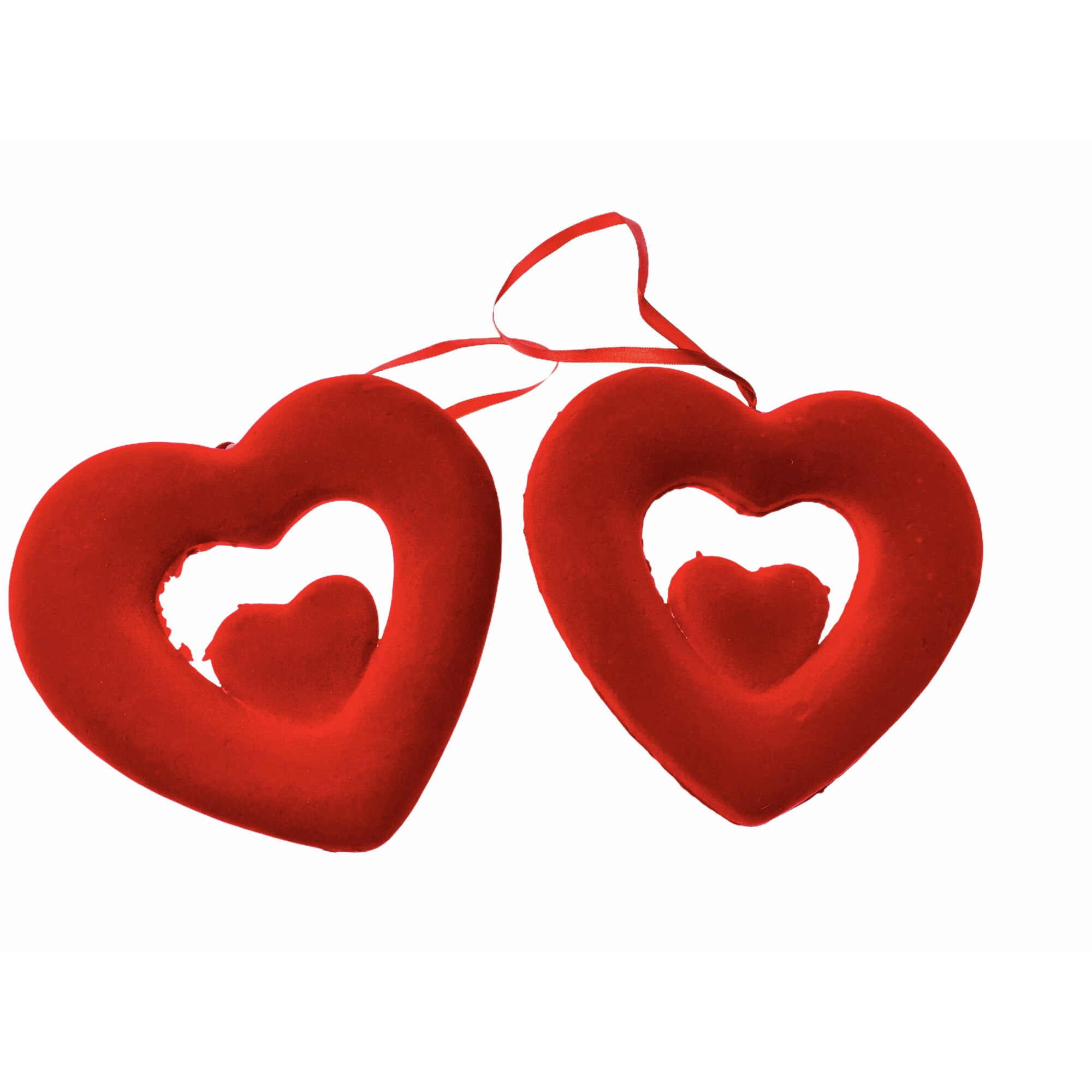 Set 2 inimi decorative, Atelier, Rosu, Ziua Indragostitilor, Valentine ...