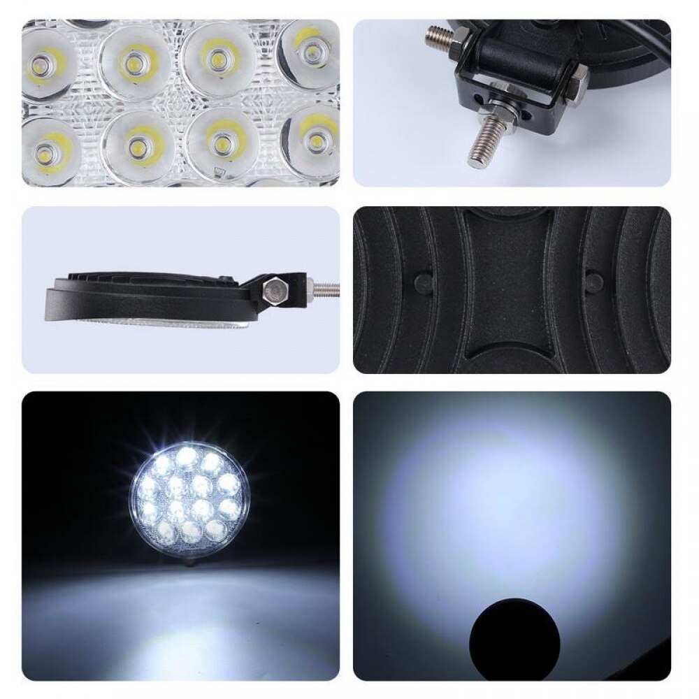 Proiector LED Auto Offroad Rotund 42W Tractor Suv Atv Moto Barca Camion ...