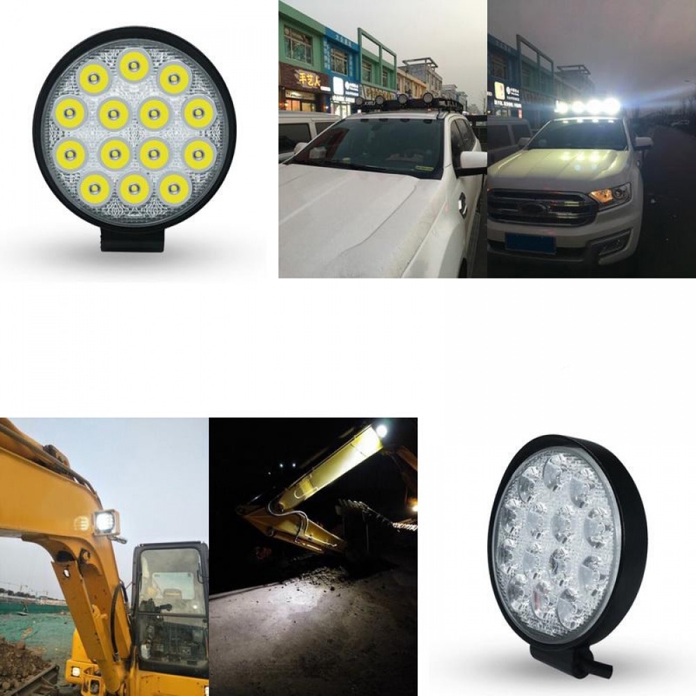 Proiector LED Auto Offroad Rotund 42W Tractor Suv Atv Moto Barca Camion ...