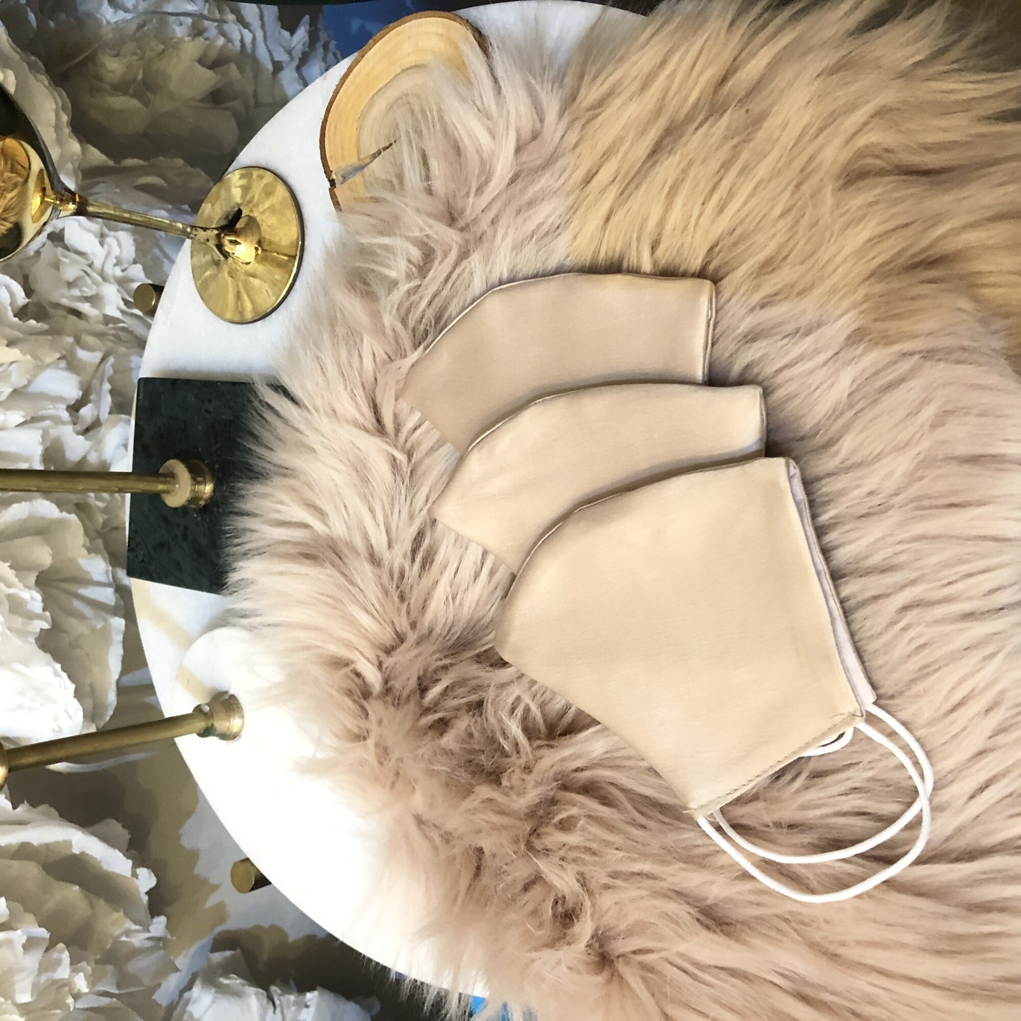 Set 3 Masti fashion reutilizabile Doua Straturi, din Bumbac si Satin ...