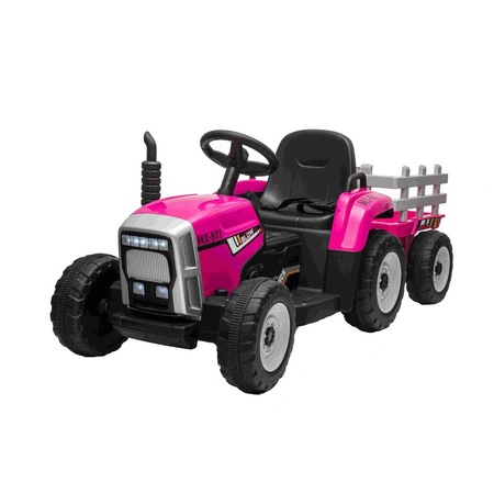 Tractor electric pentru copii Nichiduta Farmer Pink 12V 60W cu remorca ...
