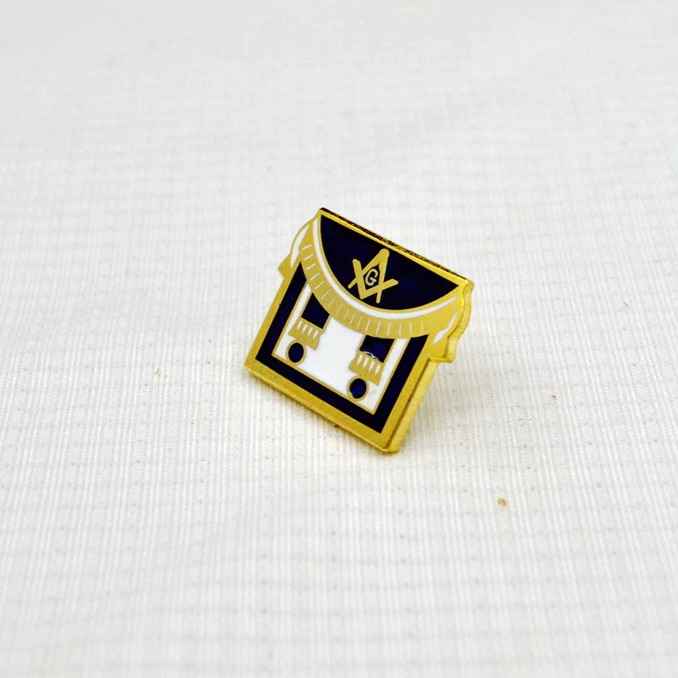 Pin masonic, model echerul si compasul, culoare auriu/albastru, 1.5cm ...
