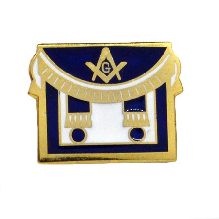 Pin masonic, model echerul si compasul, culoare auriu/albastru, 1.5cm ...