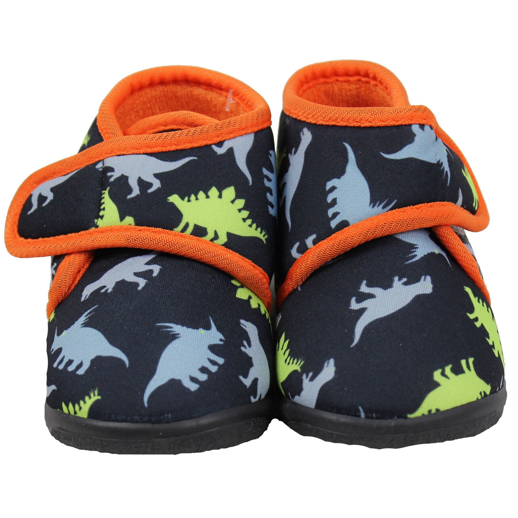 Incaltaminte interior, dinozauri, negru cu portocaliu 21 - eMAG.ro