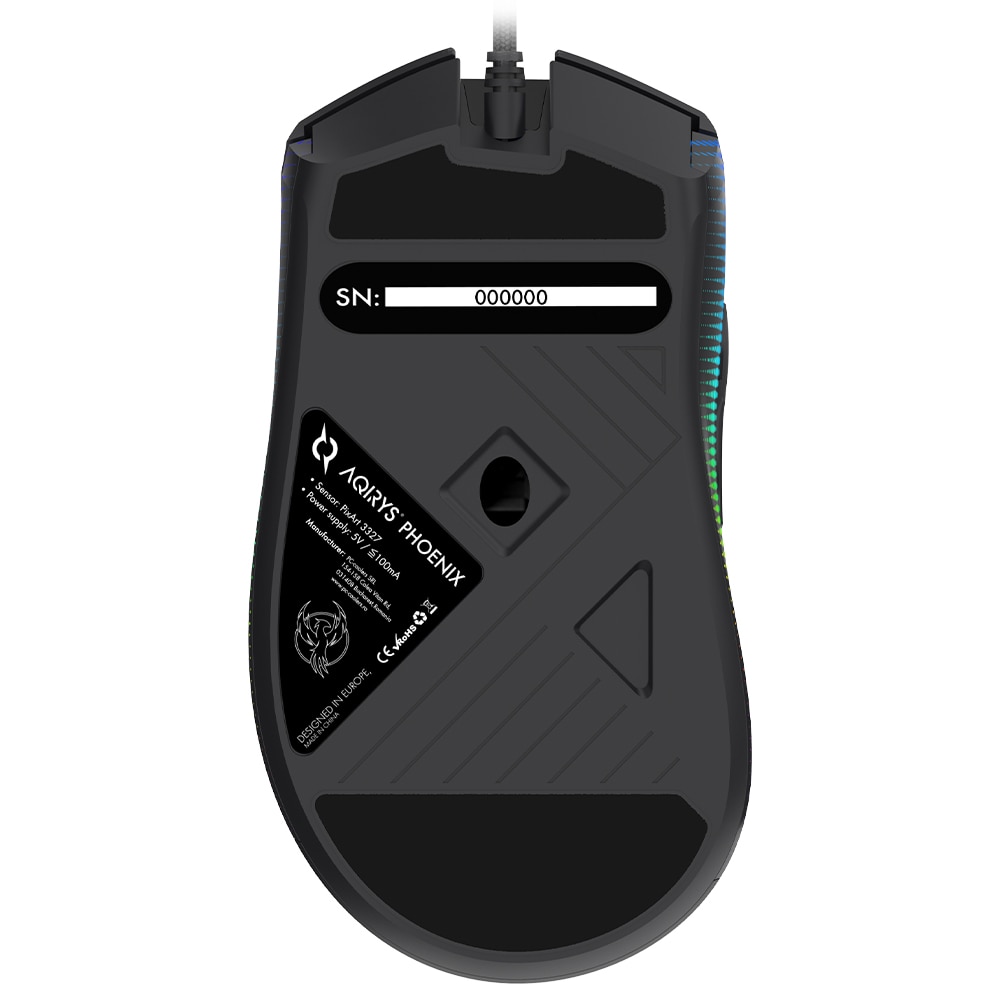 Mouse AQIRYS Phoenix, 12000dpi, optic, USB cu fir, Negru - eMAG.ro