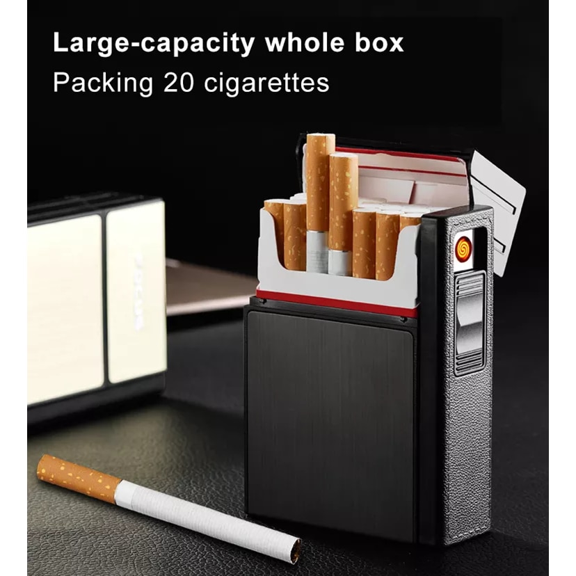 Tabachera halber cu Bricheta Electrica 2 in 1, Negru, pentru pachet de ...