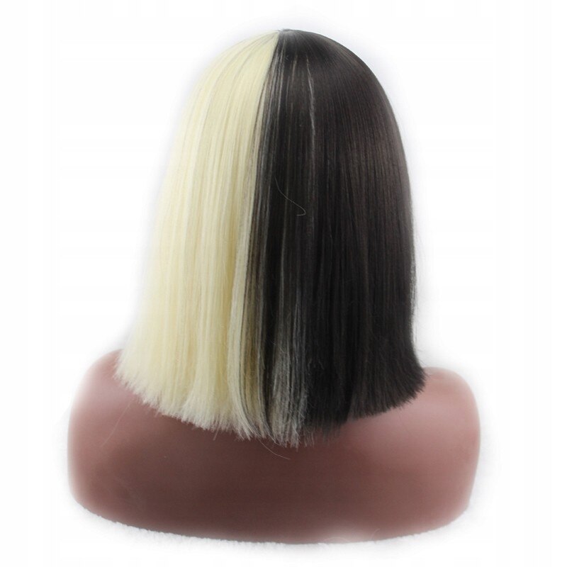 Peruca pentru femei model Sia, din par sintetic, Gonga® Alb/Negru - eMAG.ro