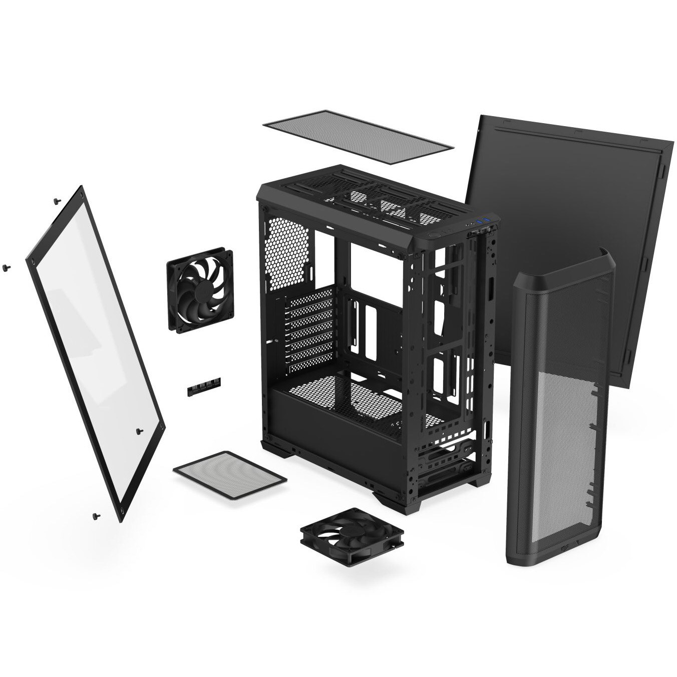 Carcasa SilentiumPC Ventum VT4 TG, Mid-Tower, fara sursa, ATX, Black ...