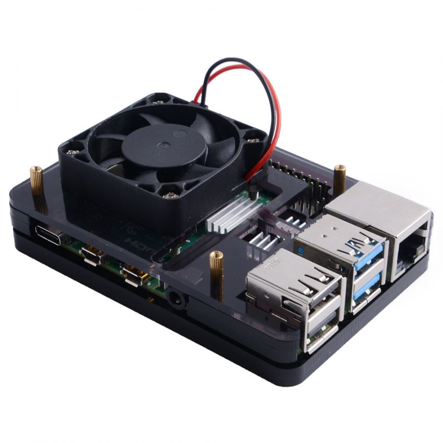 5-слоен акрилен калъф Arduino Clone, за Raspberry Pi 4B, с вентилатор ...