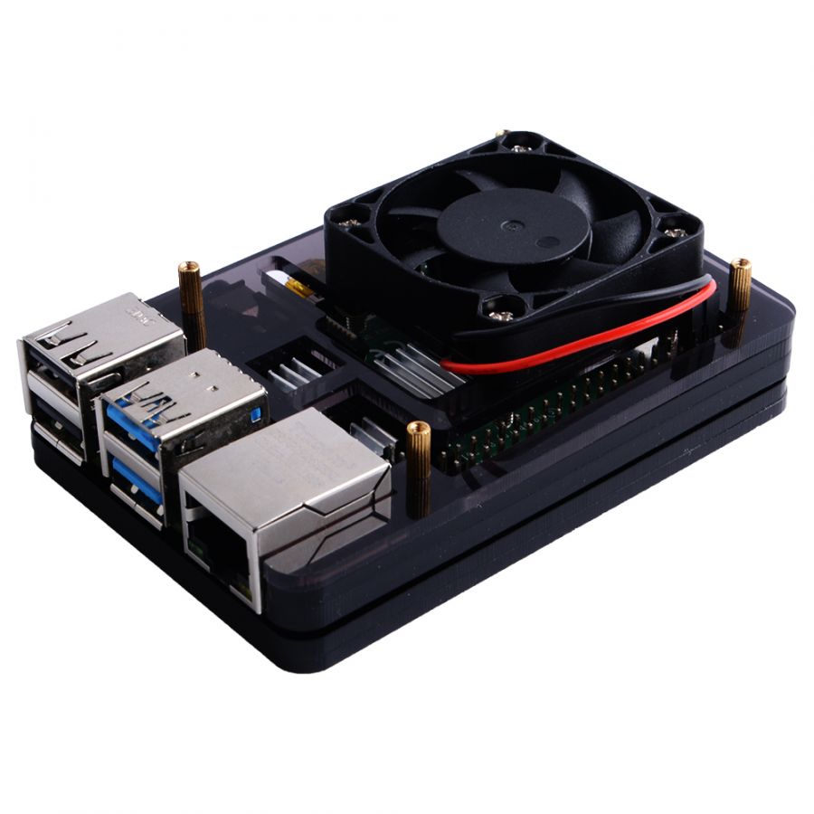 5-слоен акрилен калъф Arduino Clone, за Raspberry Pi 4B, с вентилатор ...
