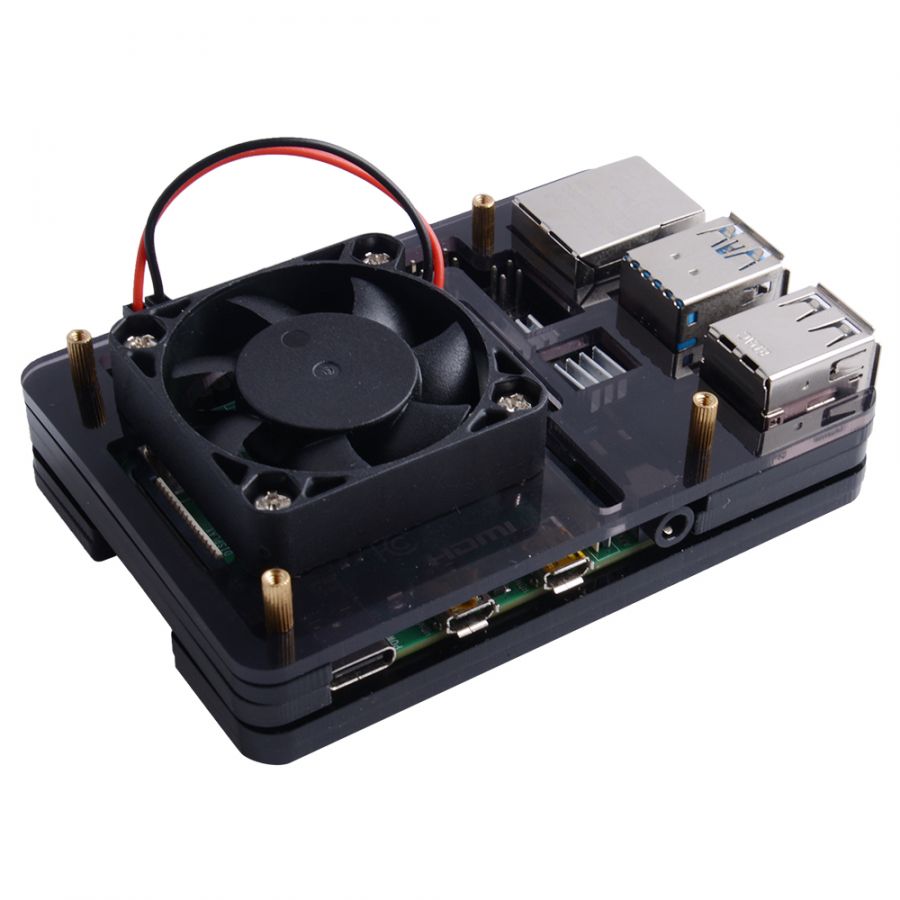5-слоен акрилен калъф Arduino Clone, за Raspberry Pi 4B, с вентилатор ...