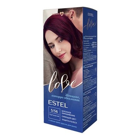 Vopsea crema permanenta pentru par Estel Love, 5/56 Burgundy, 100 ml - eMAG.ro