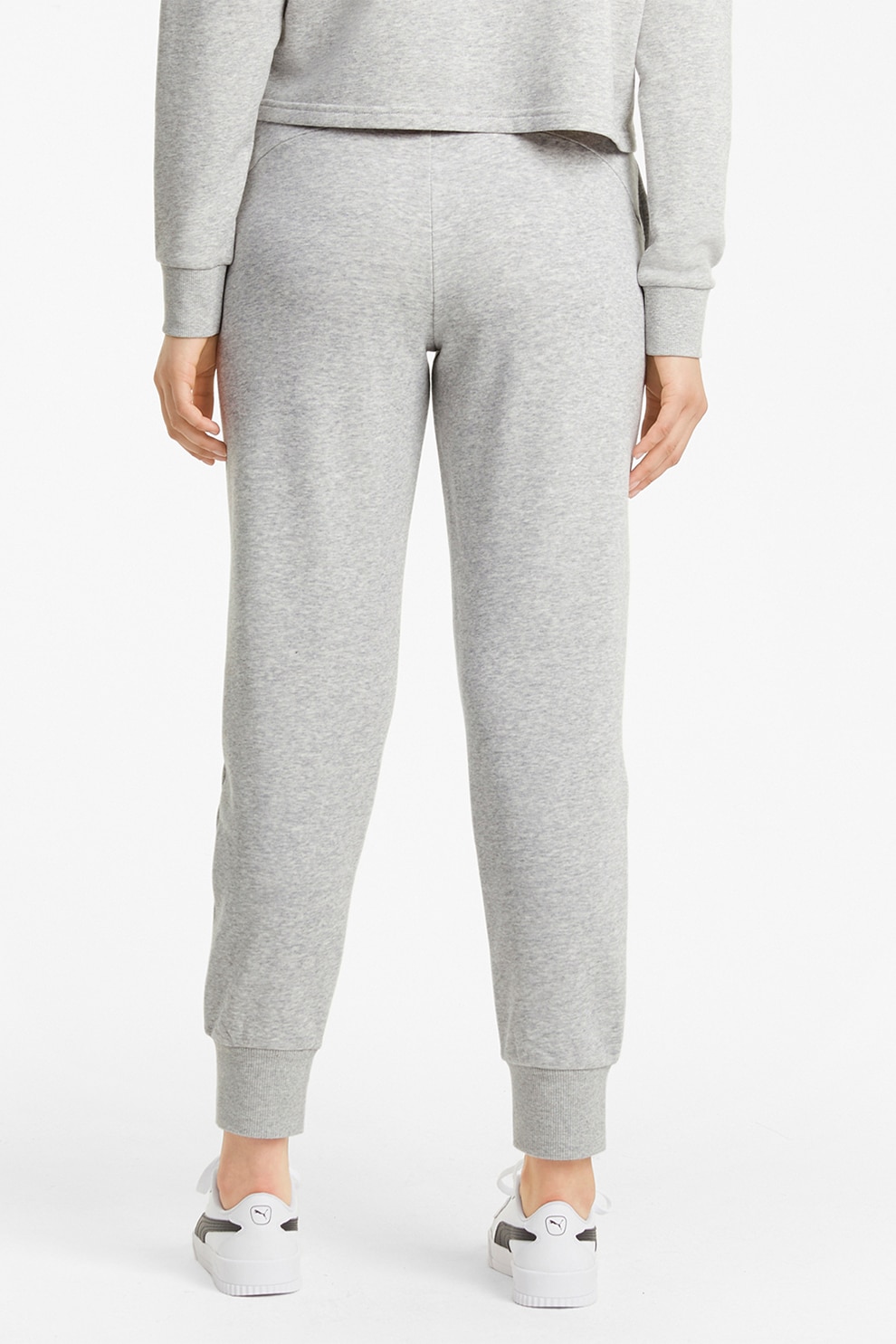 Puma, Pantaloni sport cu buzunare laterale ESS, Gri deschis melange, S ...