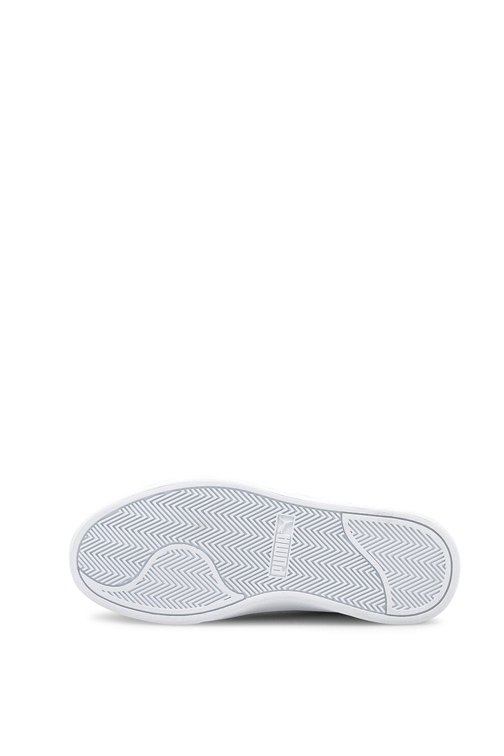 Puma, Pantofi din piele ecologica pentru baschet Shuffle Jr, Alb/Negru ...