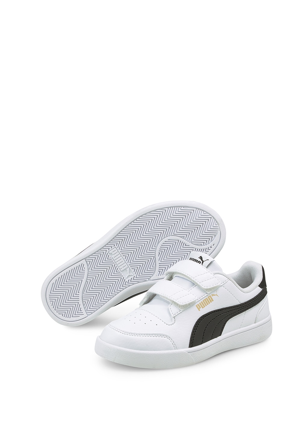 Puma, Pantofi pentru baschet Shuffle, Alb/Negru, 2.5 - eMAG.ro