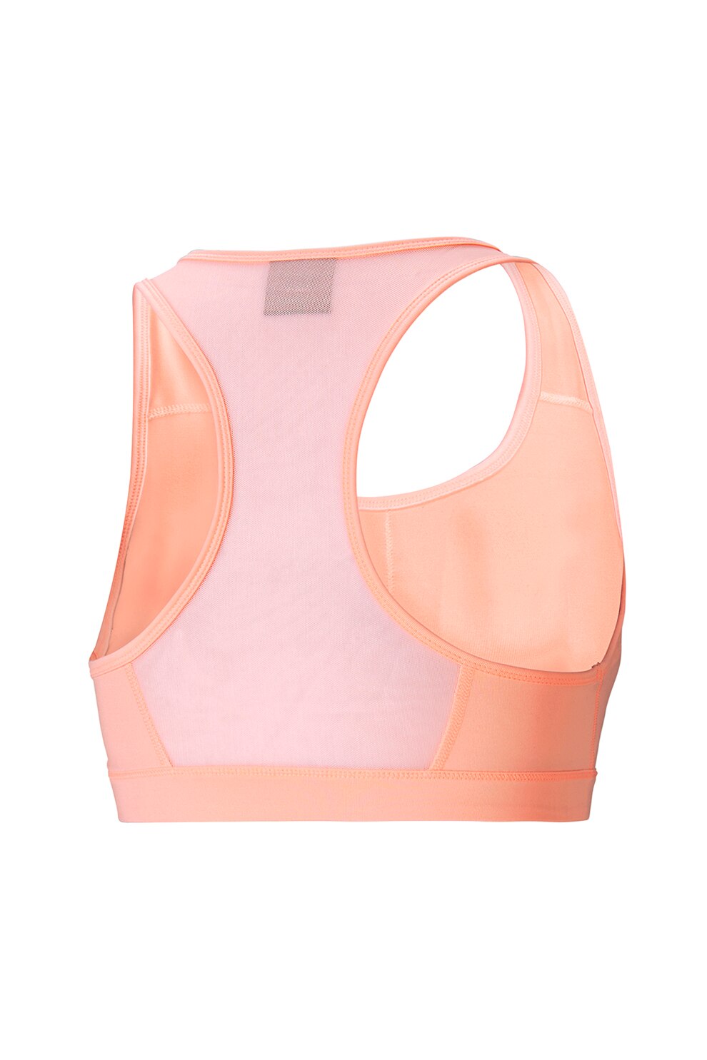 Puma, Bustiera cu sustinere medie si logo, pentru fitness, Piersica, XL ...