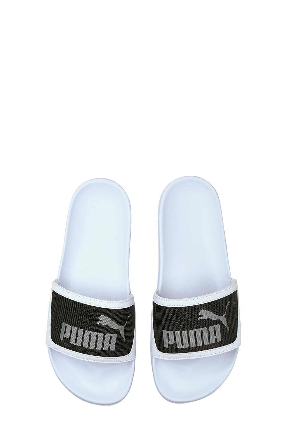 Puma, Papuci cu logo Leadcat, Alb/Negru, 11 - eMAG.ro
