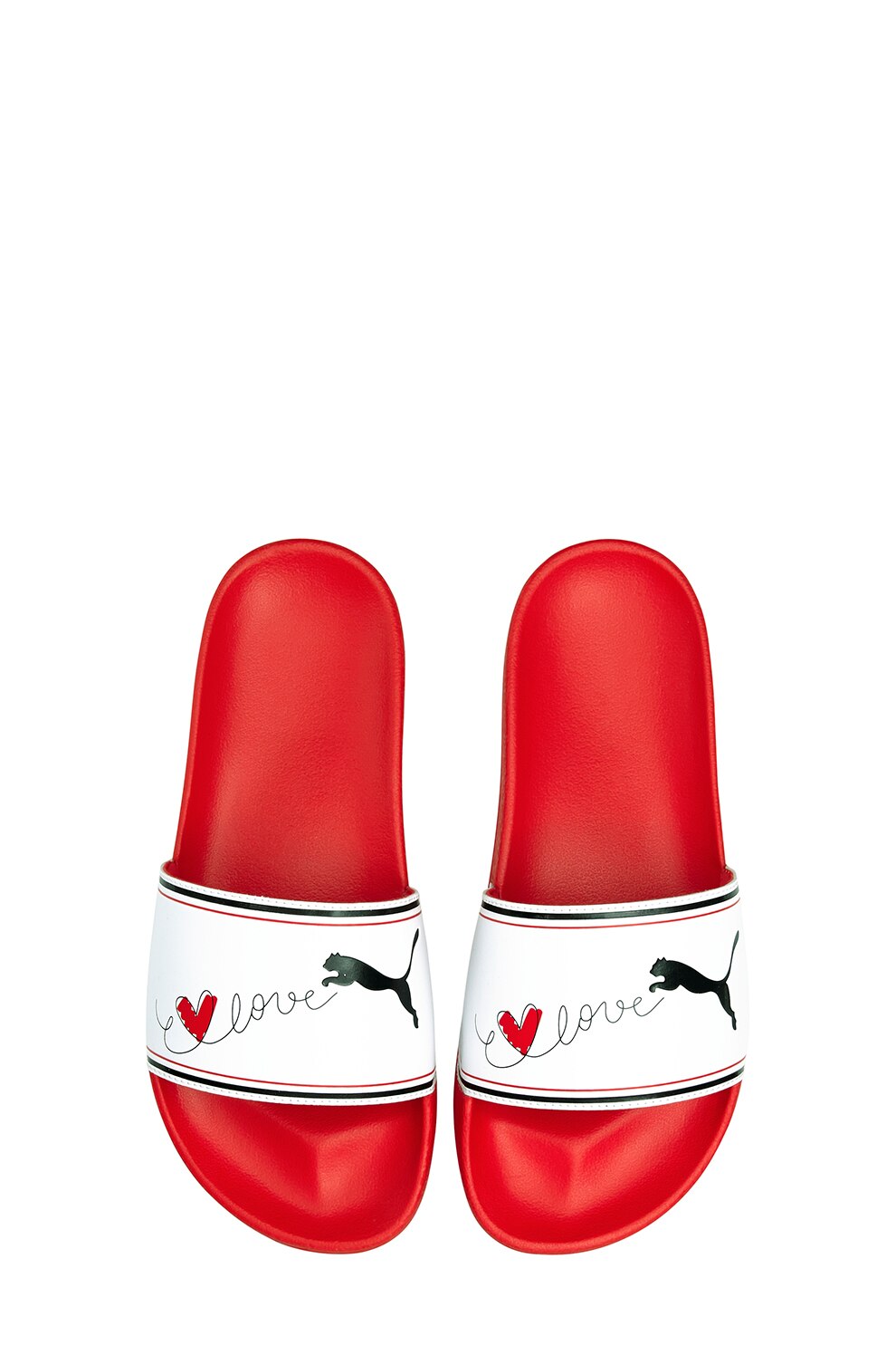 Puma, Papuci cu logo si text Leadcat, Rosu/Alb, 5 - eMAG.ro