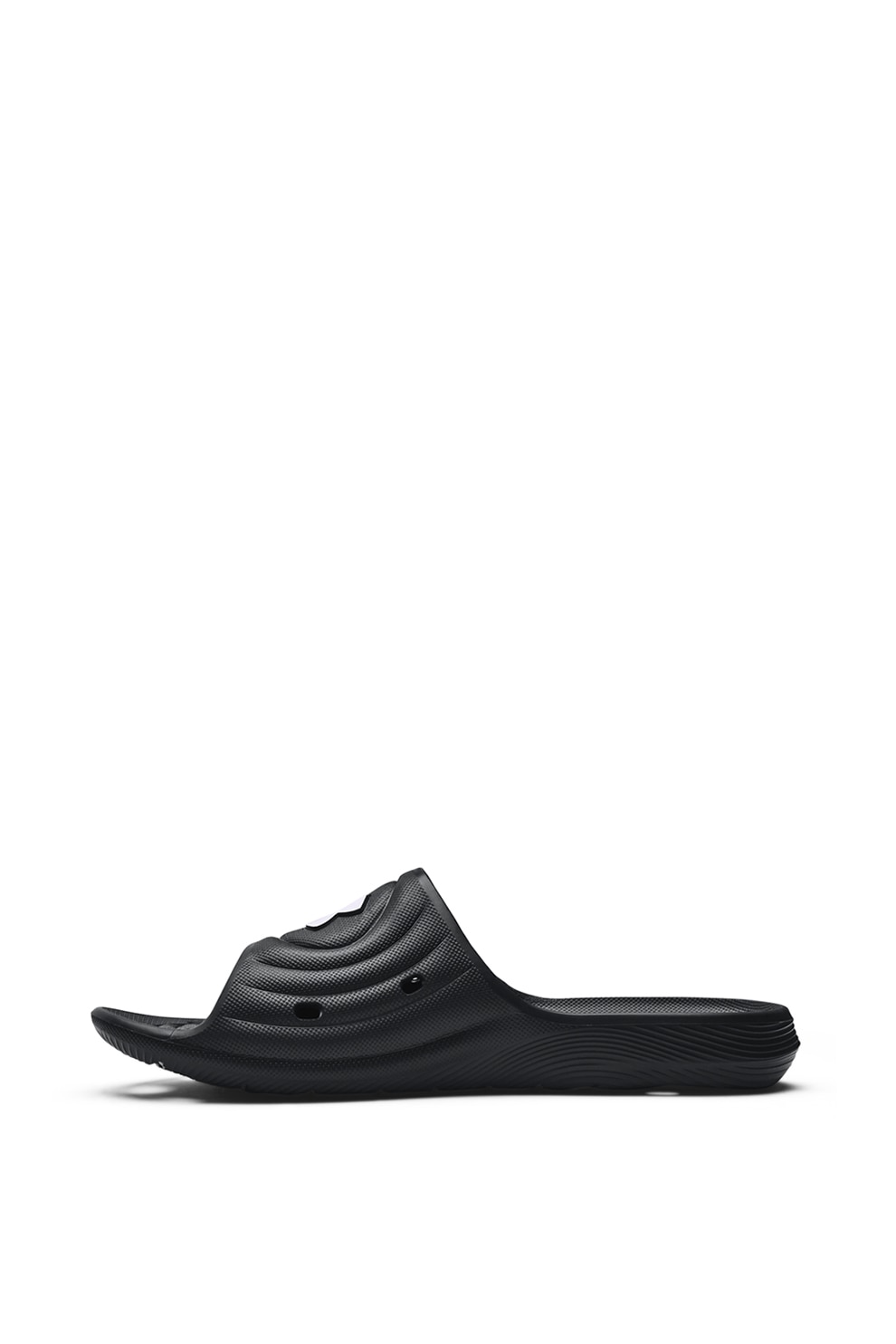 Under Armour, Papuci cu logo Locker IV SL, Negru/Alb, 8 - eMAG.ro