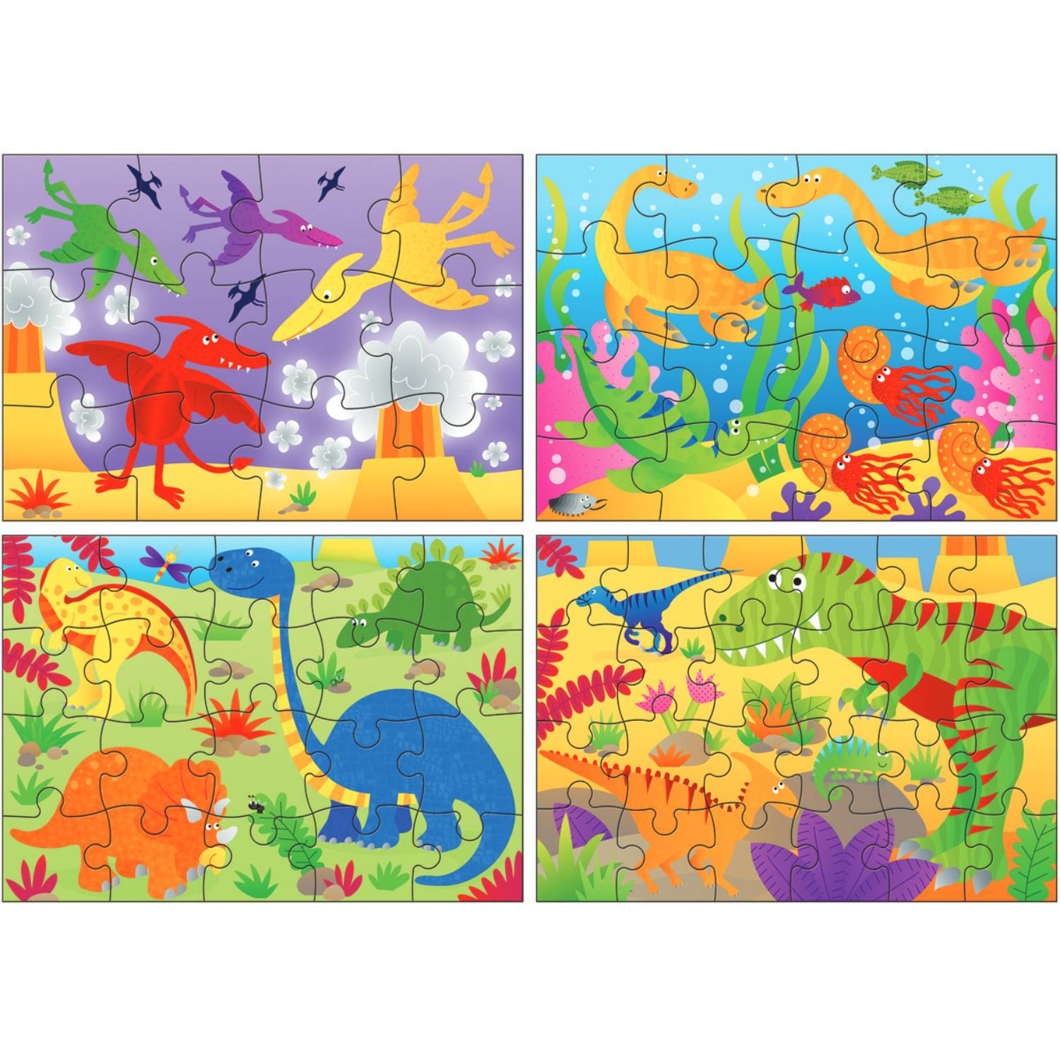 Set 4 puzzle Galt, Dinozauri, 72 piese - eMAG.ro