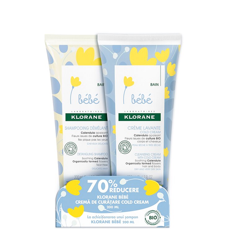 Pachet Klorane Bebe, Sampon Delicat pentru Descurcarea Parului, 200 ml ...