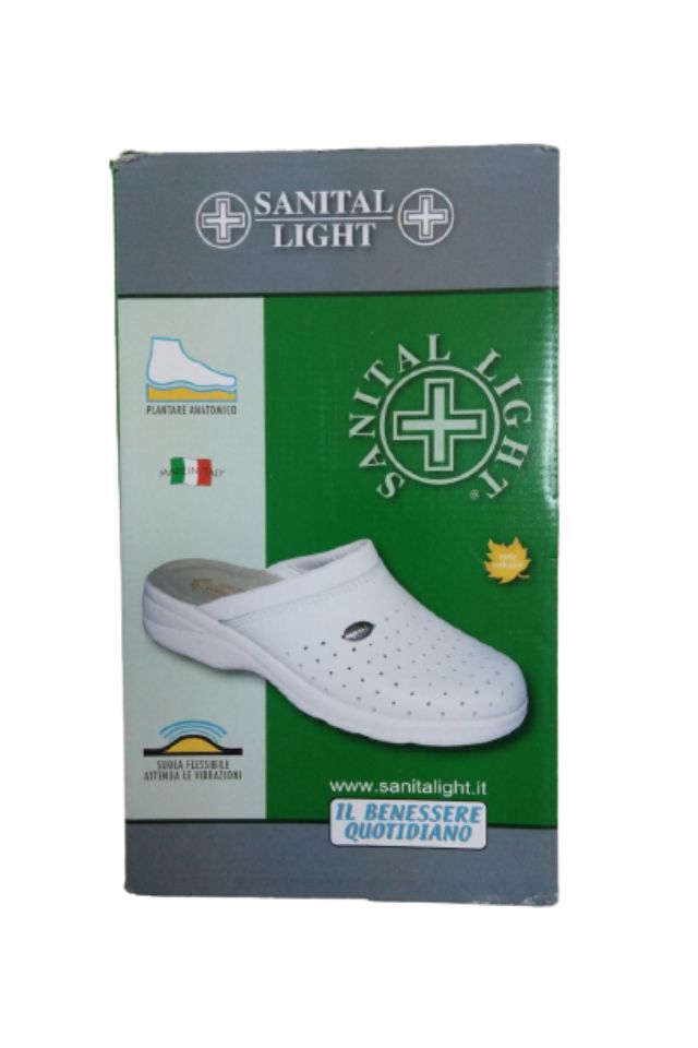 Férfi orvosi klumpa, Sanital Light, Természetes bőr, Fehér, 40 - eMAG.hu
