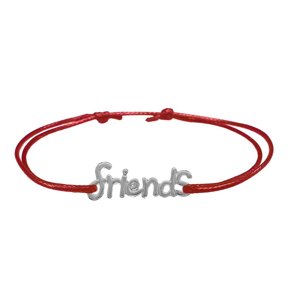 Bratara snur rosu personalizata Friends - Prieteni argint 10050340 Dras ...