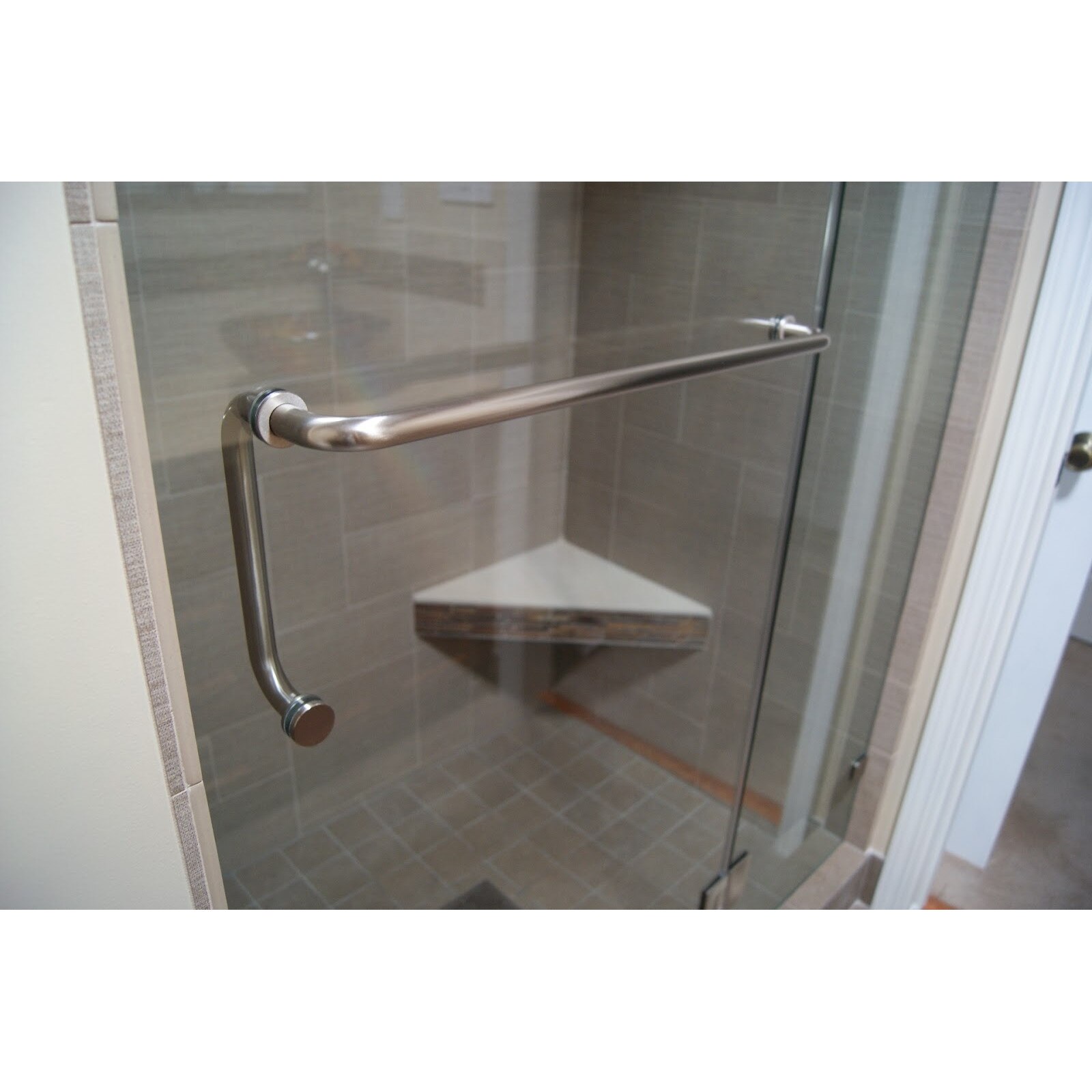 Maner din inox, port-prosop, pentru usa cabina de dus, finisaj lucios ...