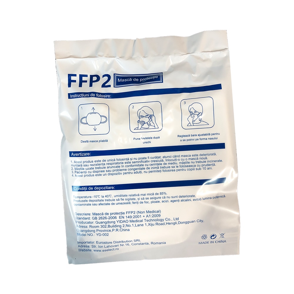 Set 10 bucati Masca de protectie FFP2 / KN95 / N95, 5 straturi ...