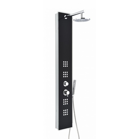 Panel dus cu hidromasaj Crystal Black, 3 functii, sticla securizata ...