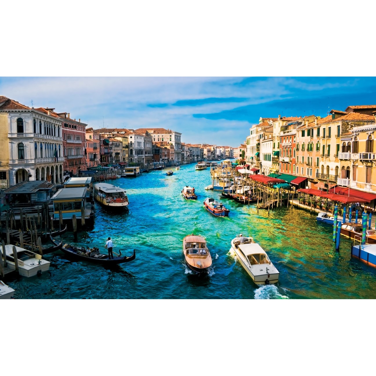 Fototapet autocolant PVC 80x125 cm Canal din Venetia vara - eMAG.ro