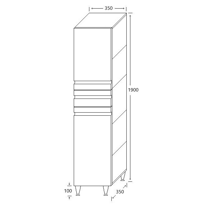 Soldat Baie MDF vopsit lucios fronturi si laterale, cu 2 usi si un ...