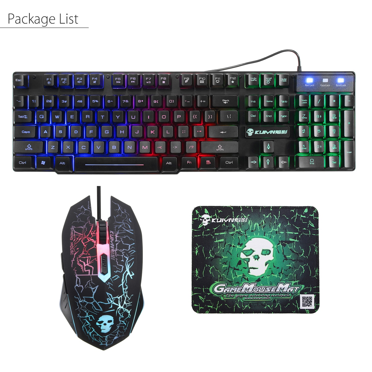 Set Tastatura T6 gaming, Mouse si Mousepad MECO, 2400DPI, Iluminare LED ...