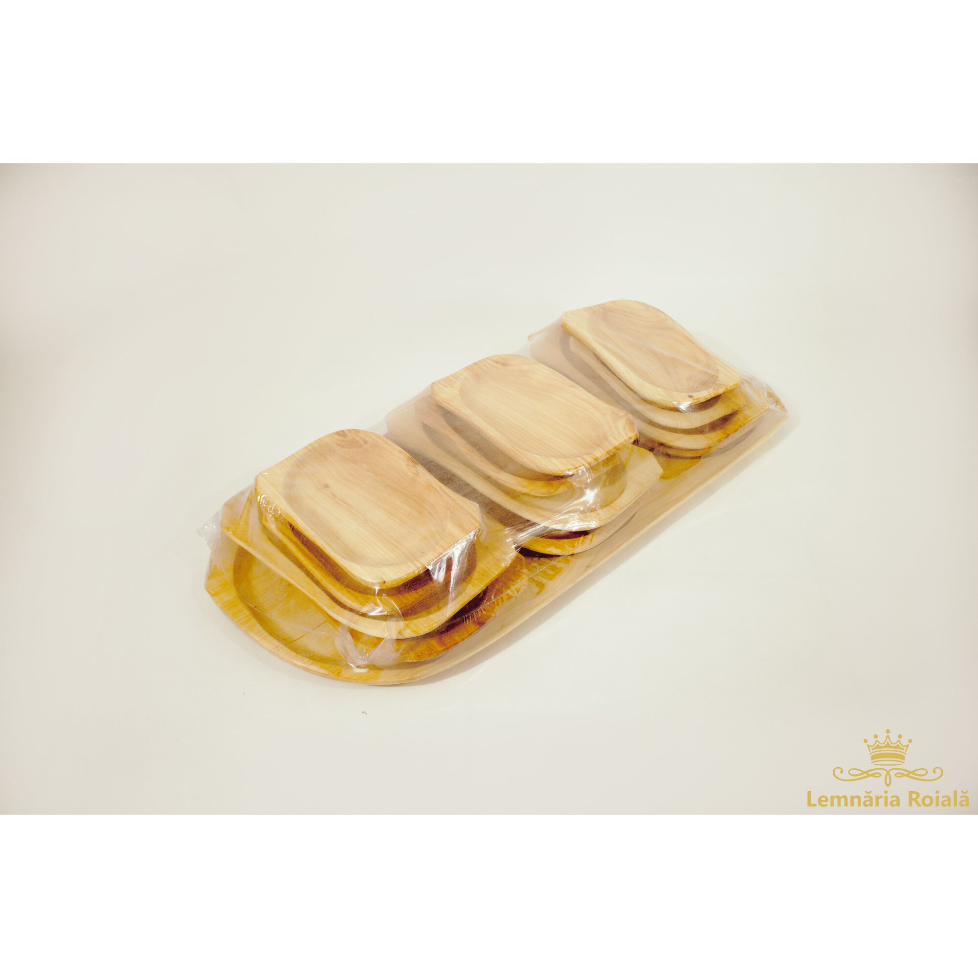 Set Platou Rustic 13 piese din lemn - eMAG.ro