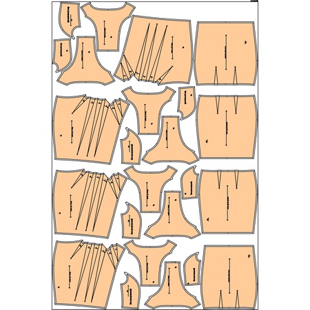 Tipar Croitorie Rochie office, 6 marimi 36 - 46, hartie - eMAG.ro