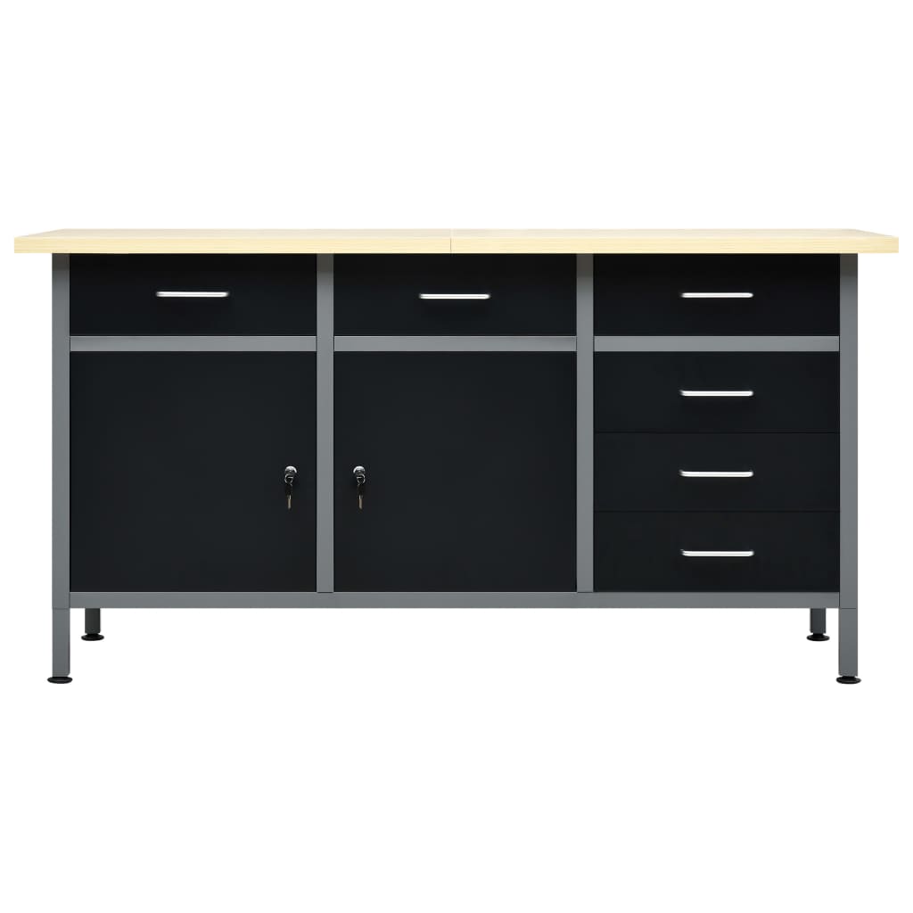 Banc de lucru cu panouri pentru atelier/garaj, cu 8 compartimente ...