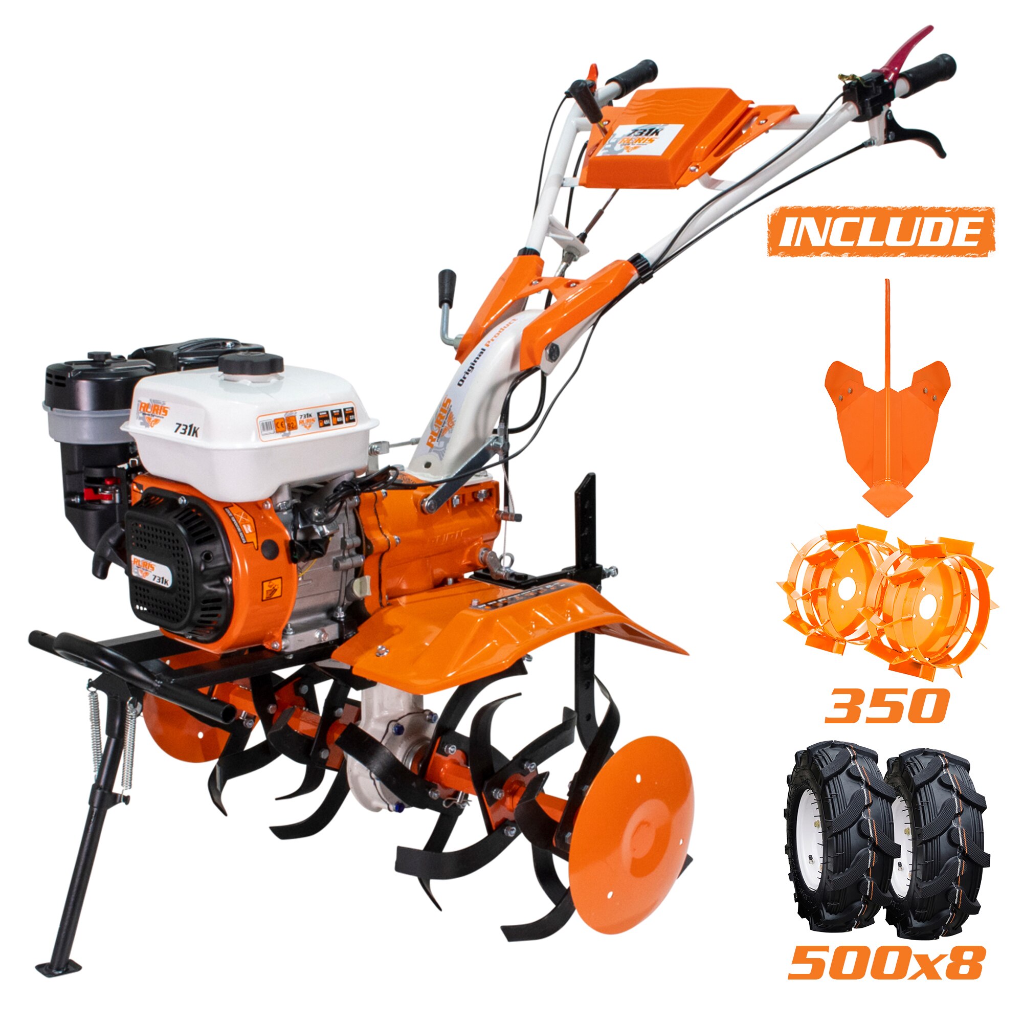 Motocultor pe benzina Ruris 731k, putere 8.5 CP, 4 timpi, 2+1 viteze ...