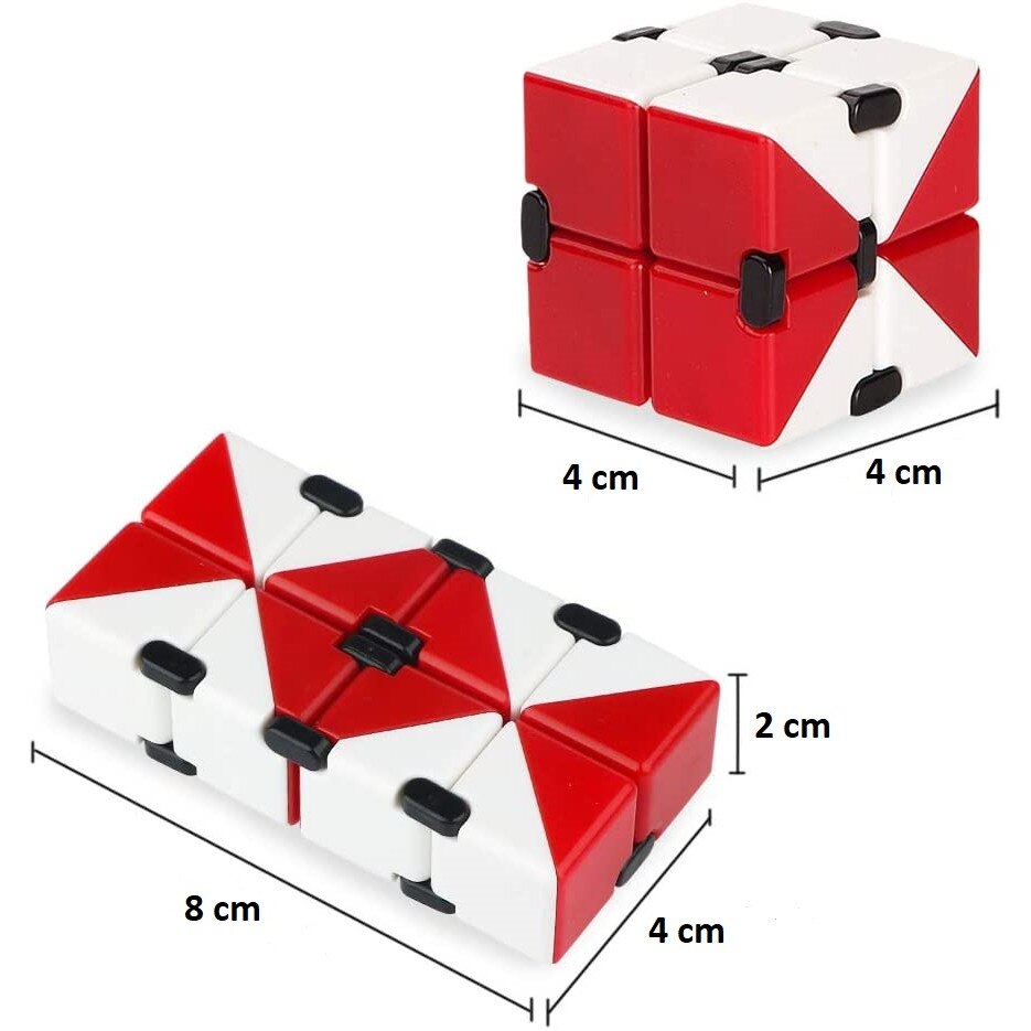 Cub rubik fidget senzorial antistres, Alb/Rosu, 4x4x4 cm, Urban Trends ...
