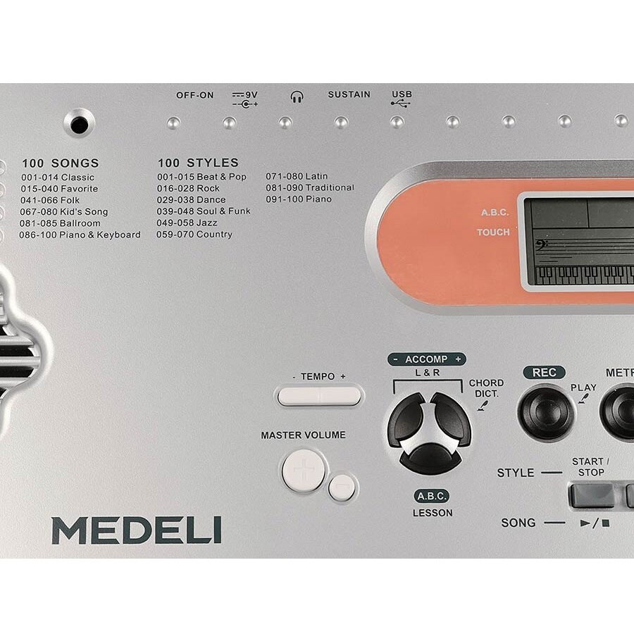Szintetizátor Medeli M5, 61 dinamikus billentyű, USB, 300 hangszín, 100 ...