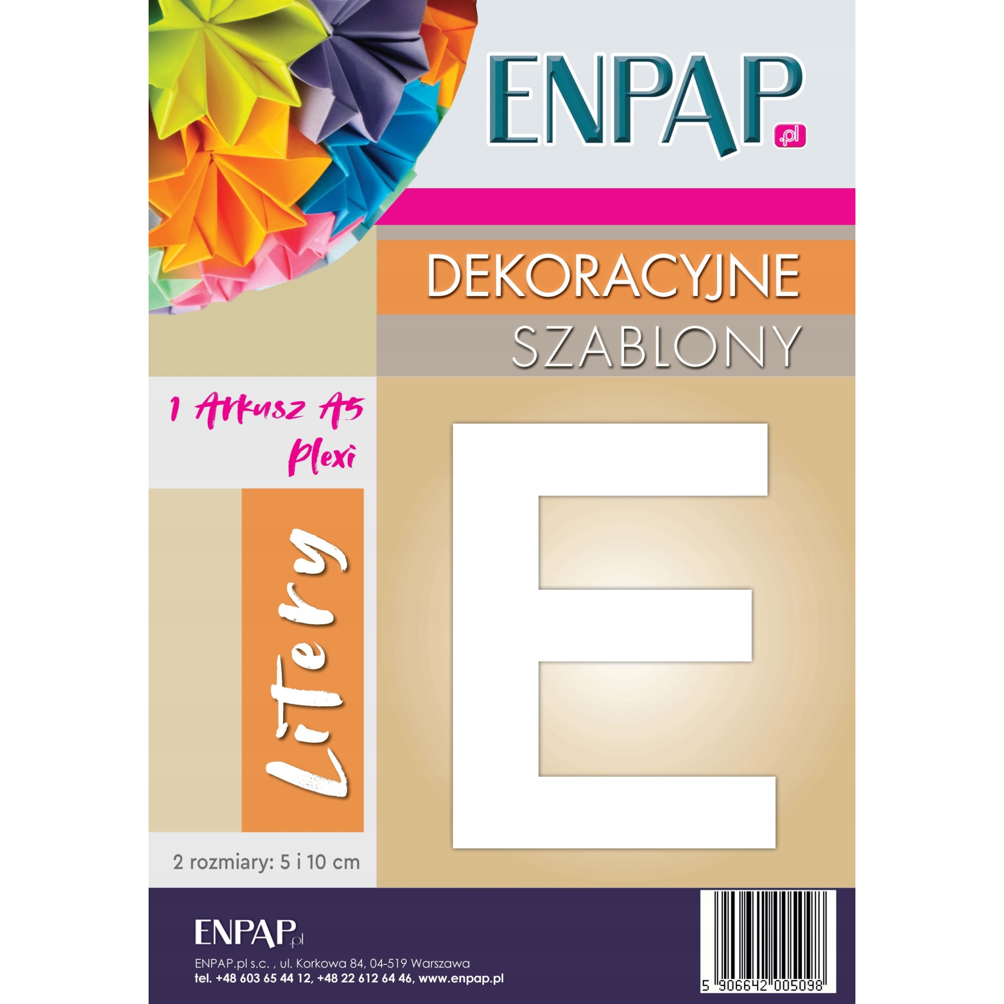 Sablon de pictura decorativ litera E, Enpap, Plexiglas, 5 si 10 cm ...